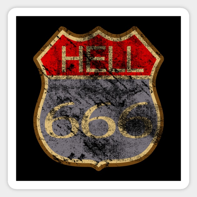 hell 666 - Route 66 - Sticker | TeePublic